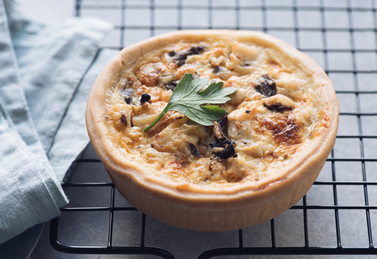 Recette : quiche aux champignons - Les Compagnons des saisons